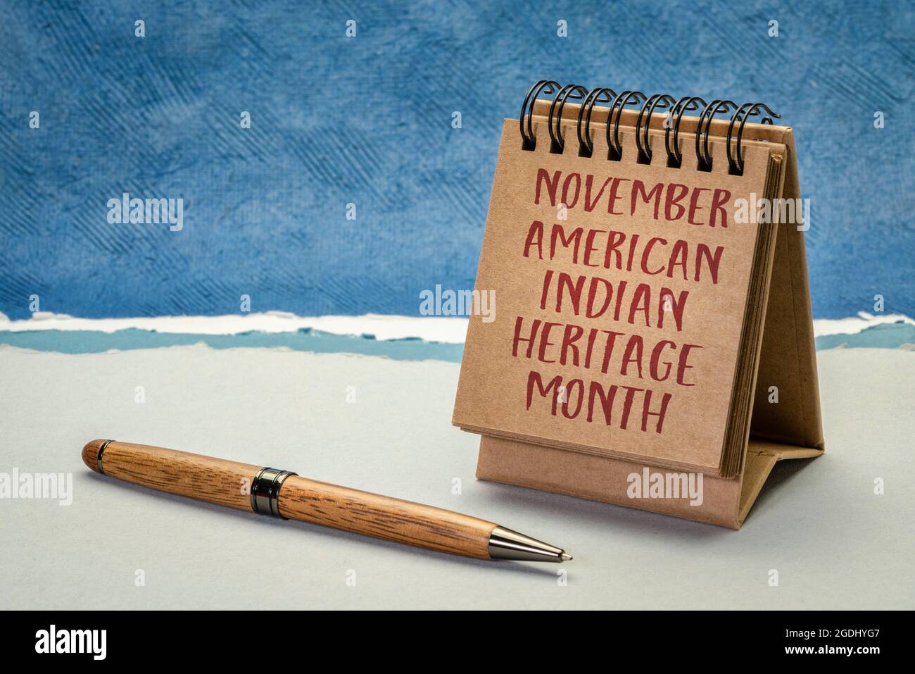 November, American Indian Heritage Month, handwriting in a desktop ...