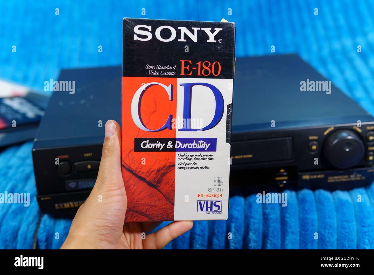 Tyumen, Russia-July 25, 2021: Video cassette Old vintage VHS tapes ...