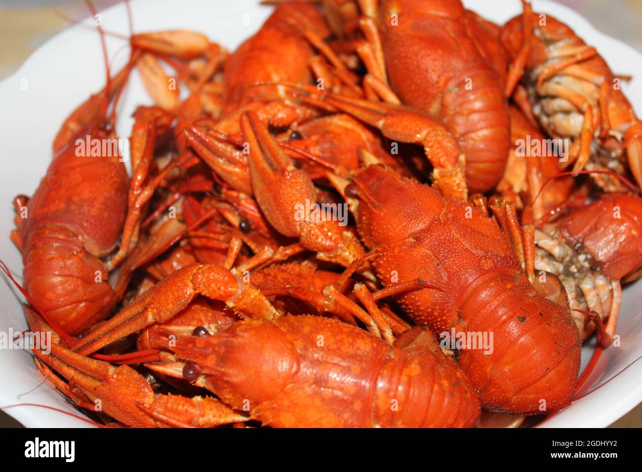 Boiled crayfish close up Stock Photo - Alamy