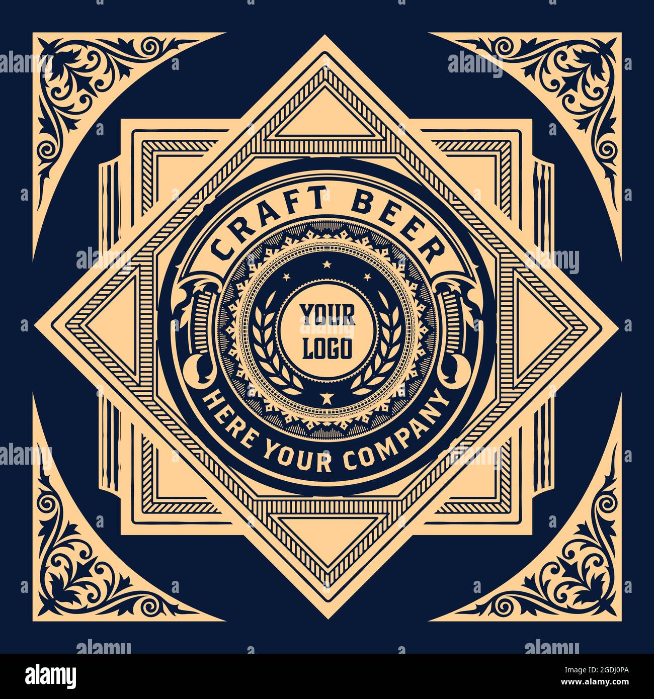 Beer label with old frames Stock Vector Image & Art - Alamy