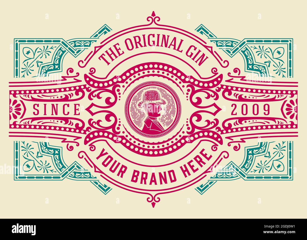 Vintage Label with Gin design Stock Vector Image & Art - Alamy