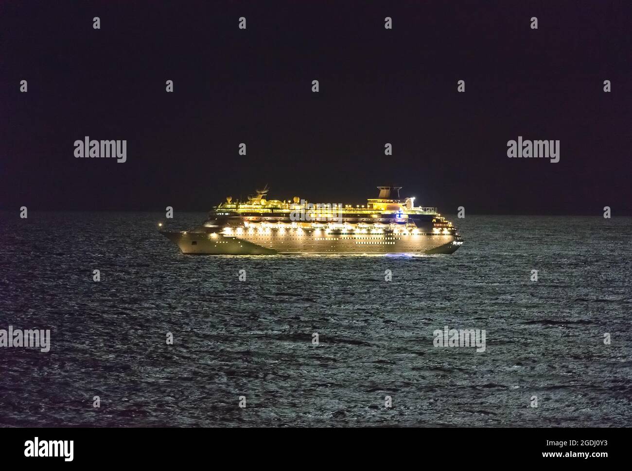 Gulf of Mexico - April 13, 2020: A Royal Caribbean cruise ship drifting ...