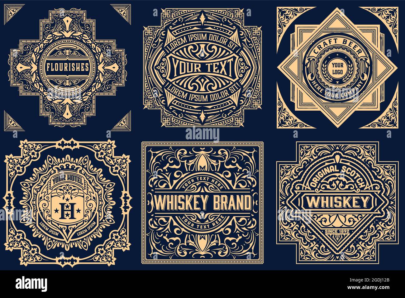 Set of 6 labels. Western style Stock Vector Image & Art - Alamy