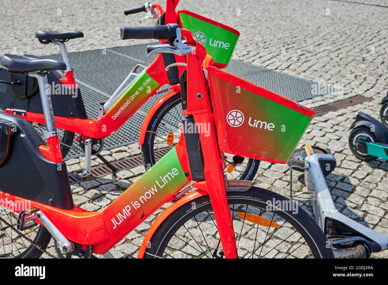 Berlin, Germany - July 29, 2021: City bikes for rent in downtown Berlin ...