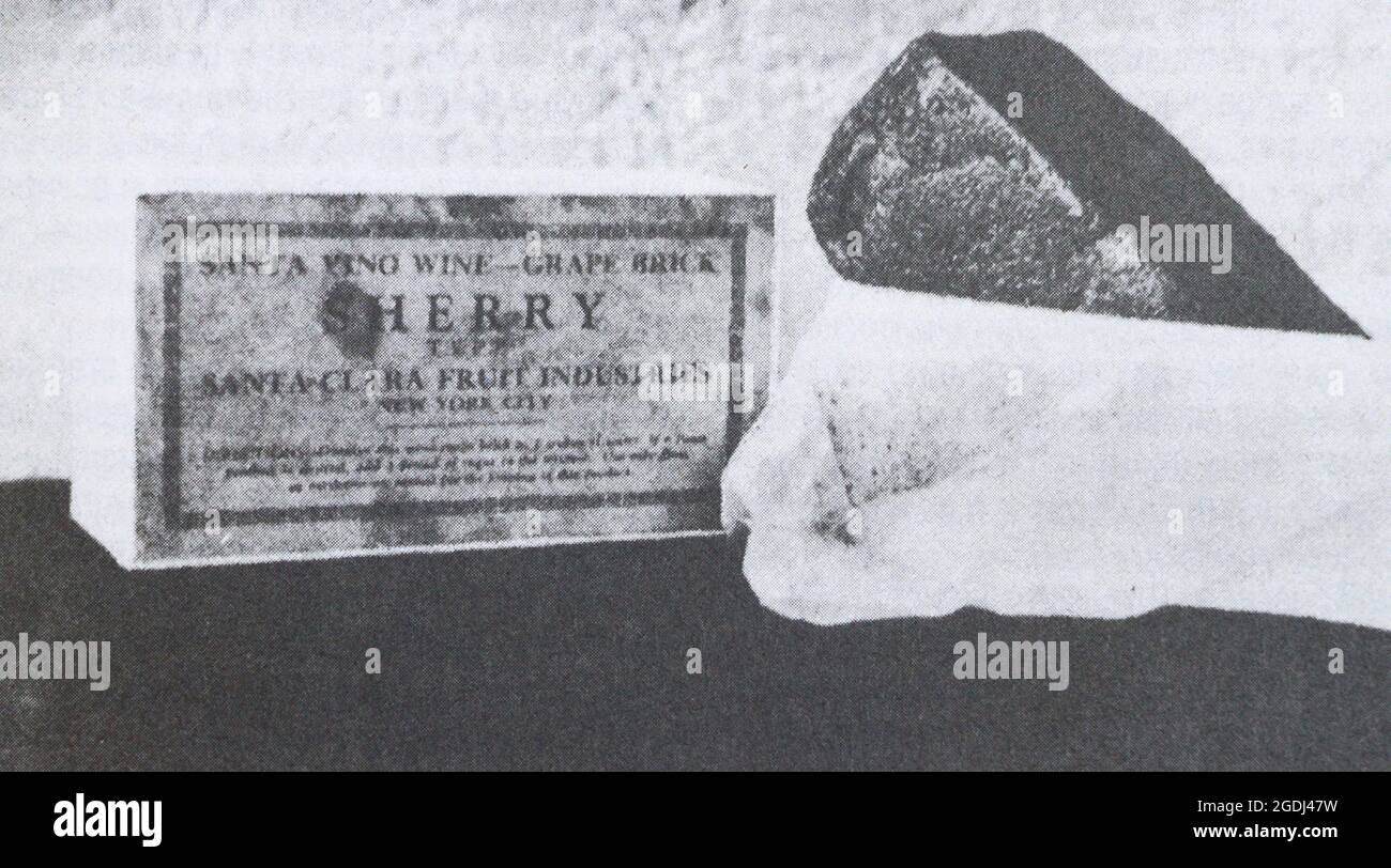 Wine brick during the Prohibition in the 1920s Stock Photo - Alamy