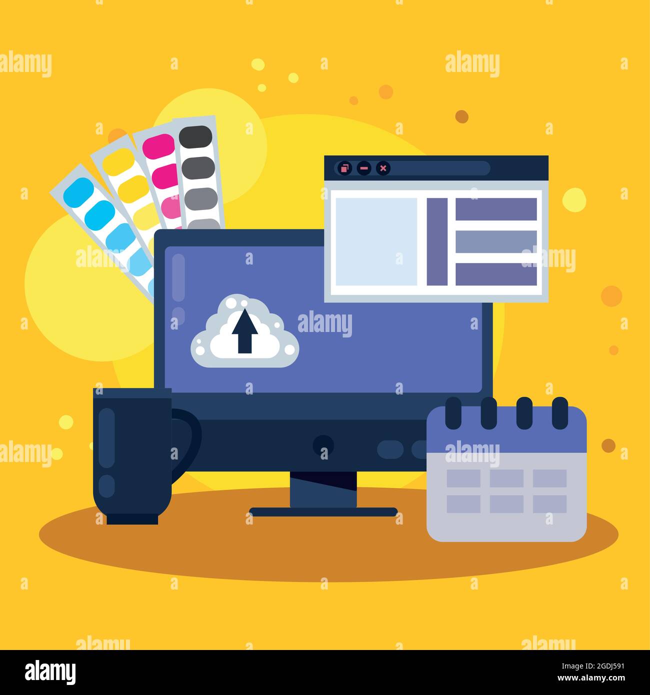 desktop and web design icons Stock Vector Image & Art - Alamy