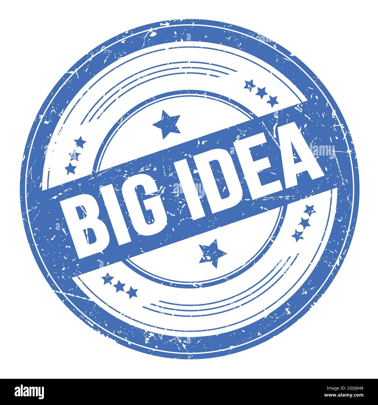 BIG IDEA text on blue round grungy texture stamp Stock Photo - Alamy