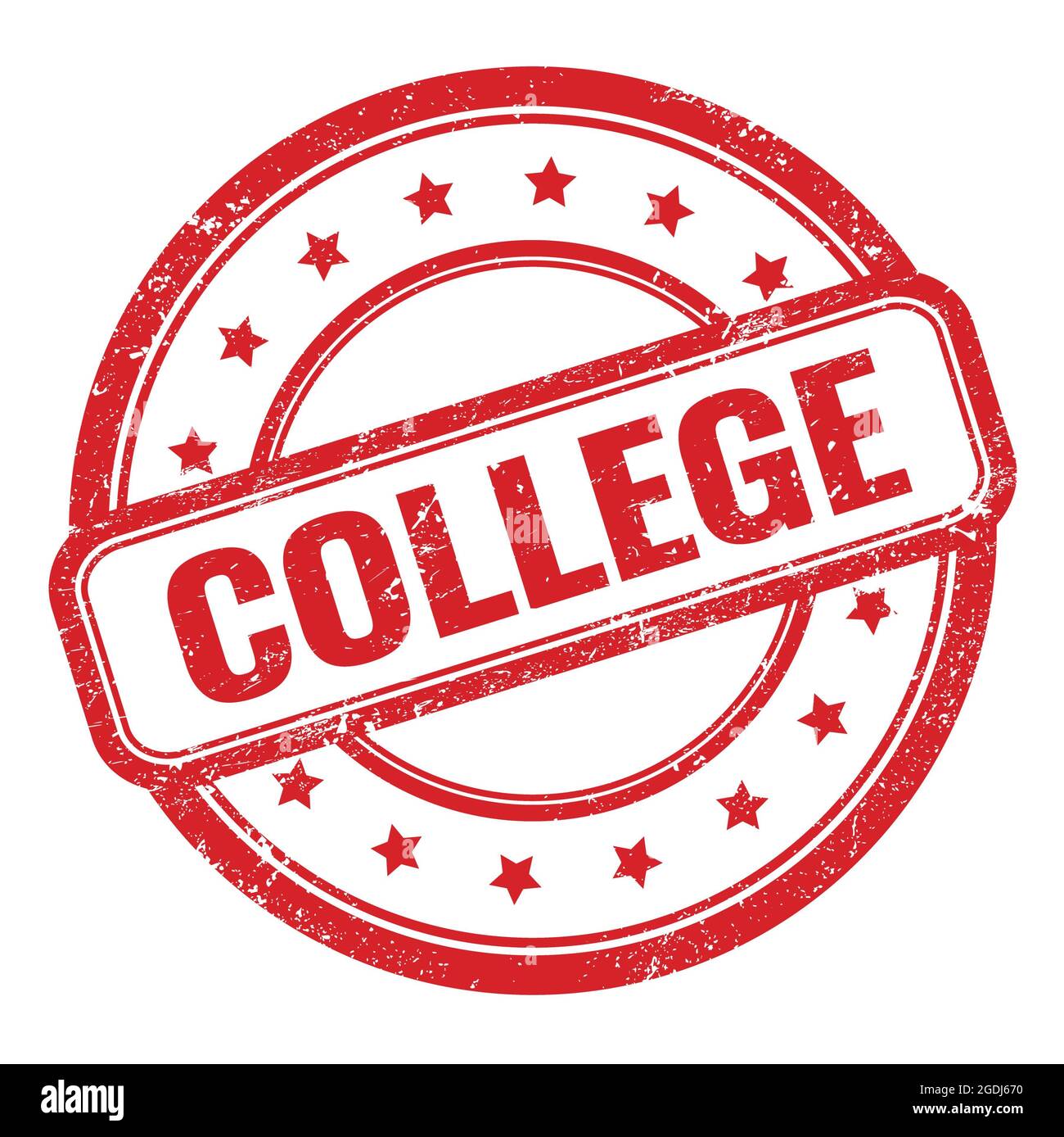 COLLEGE text on red grungy vintage round rubber stamp Stock Photo - Alamy