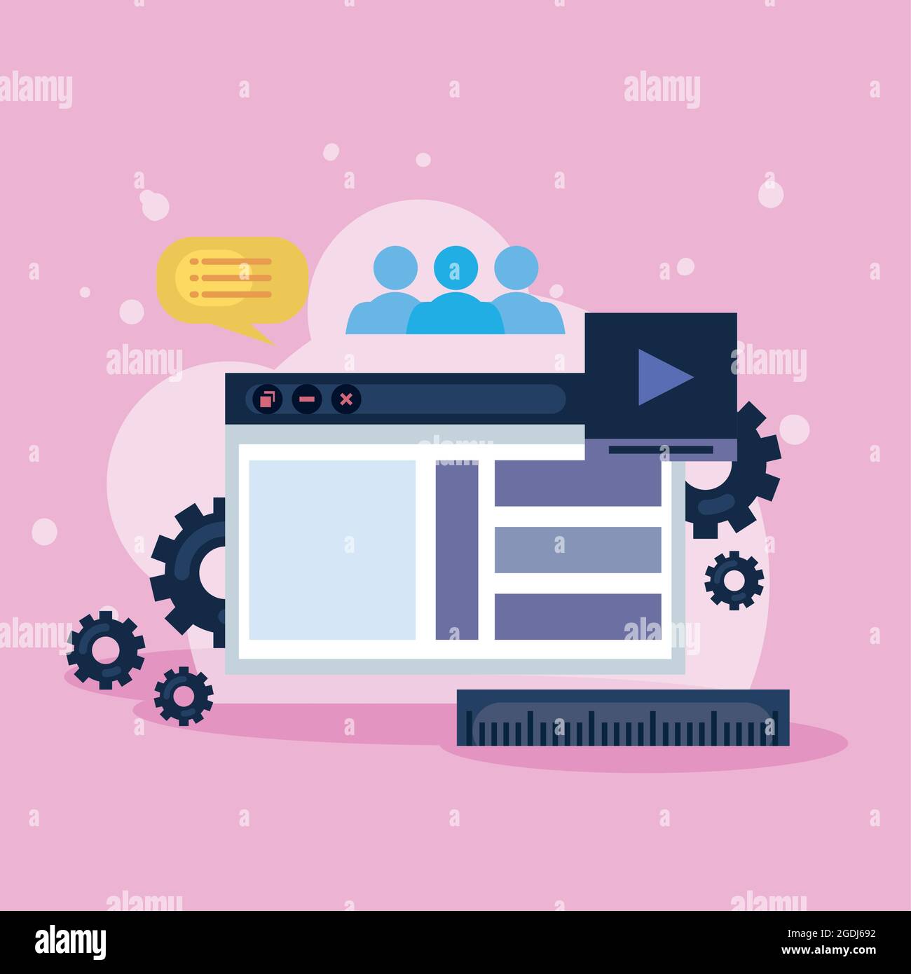 webpage design template and icons Stock Vector Image & Art - Alamy