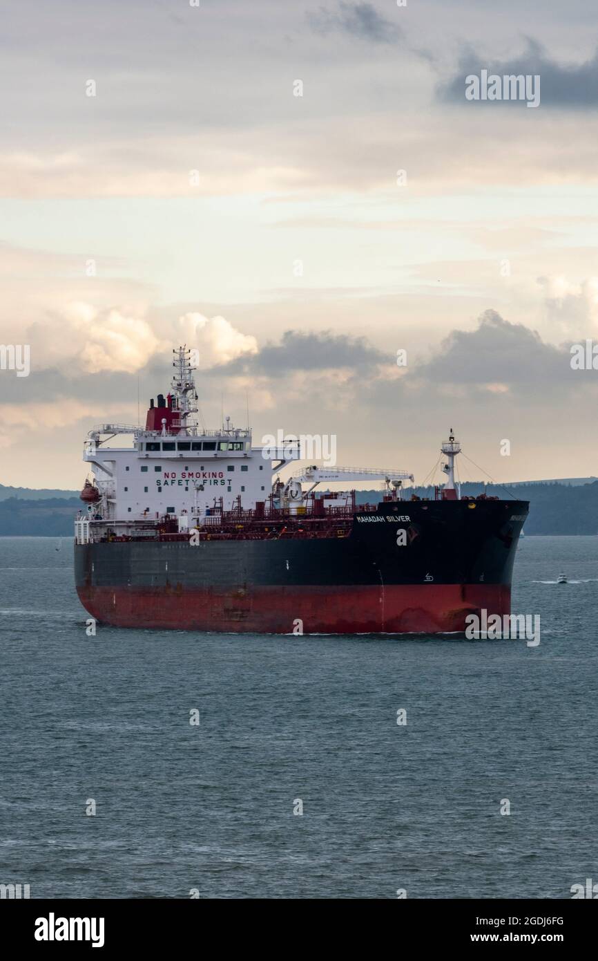 large oil tanker ship the navion anglia off of the oil refinery at ...