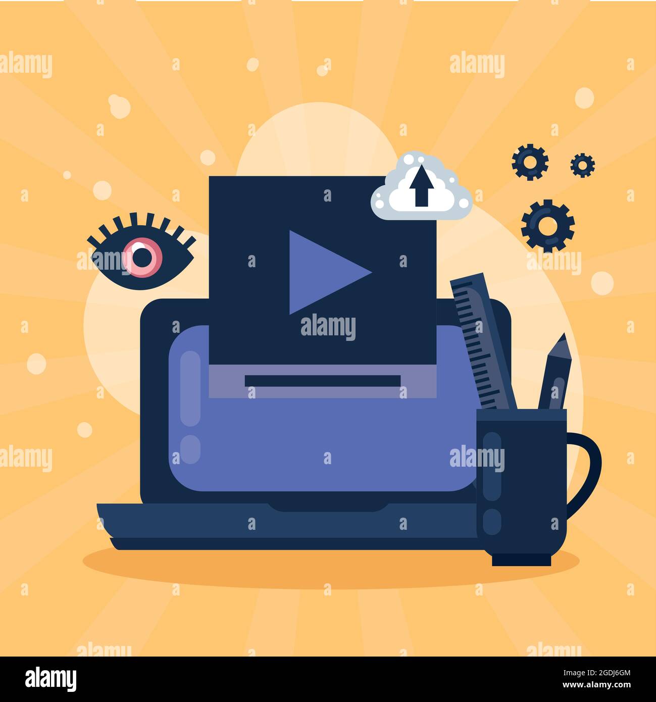 Laptop customization Stock Vector Images - Alamy