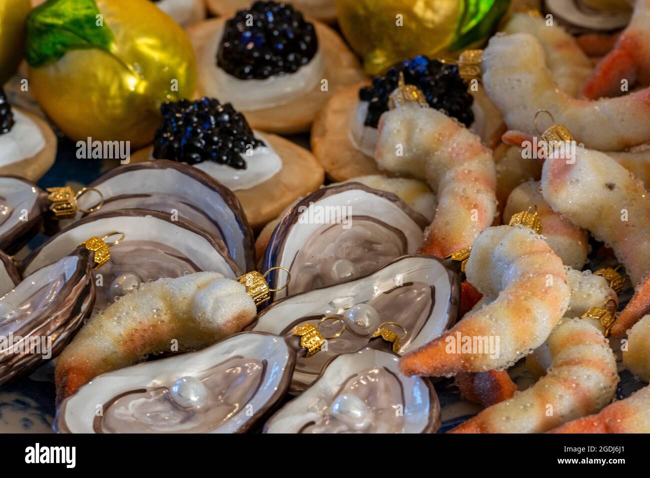 christmas decorations styles as seafood and shellfish, different ...