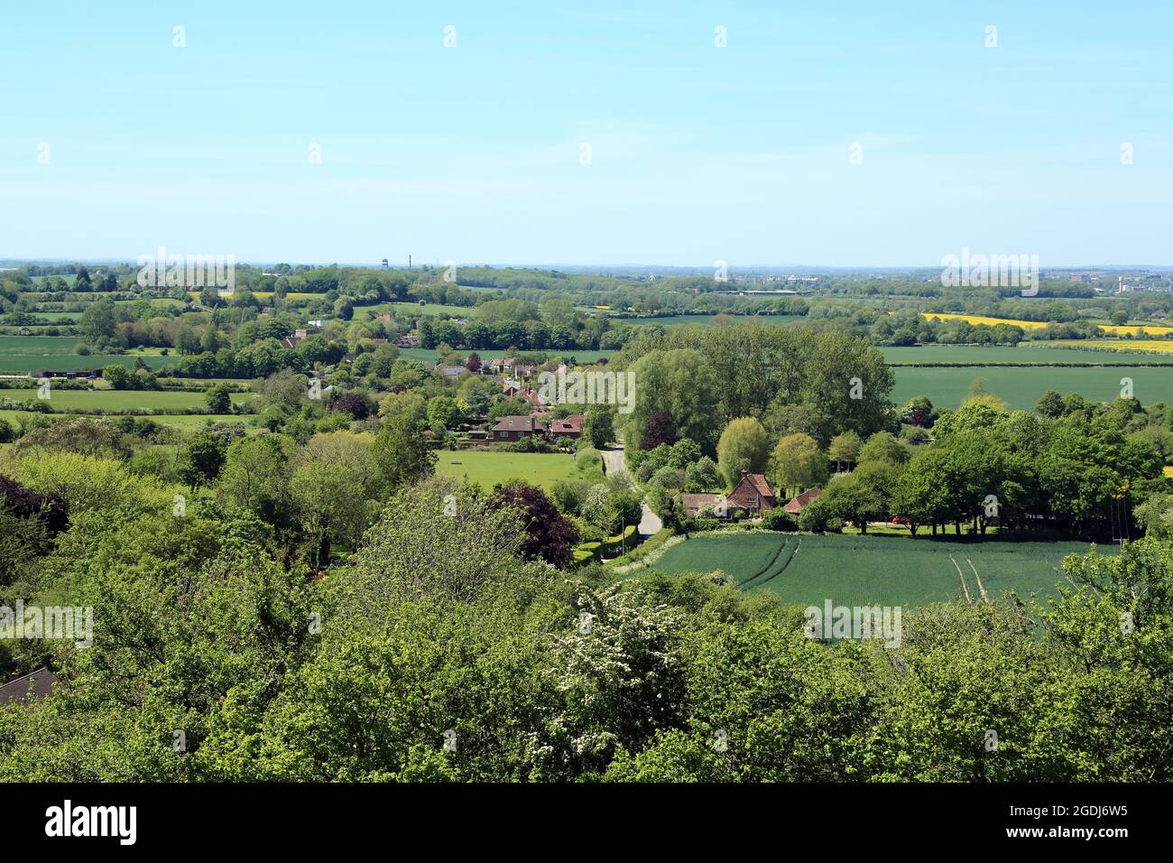 View of Brook from Broad Downs and the Wye National Nature Reserve ...