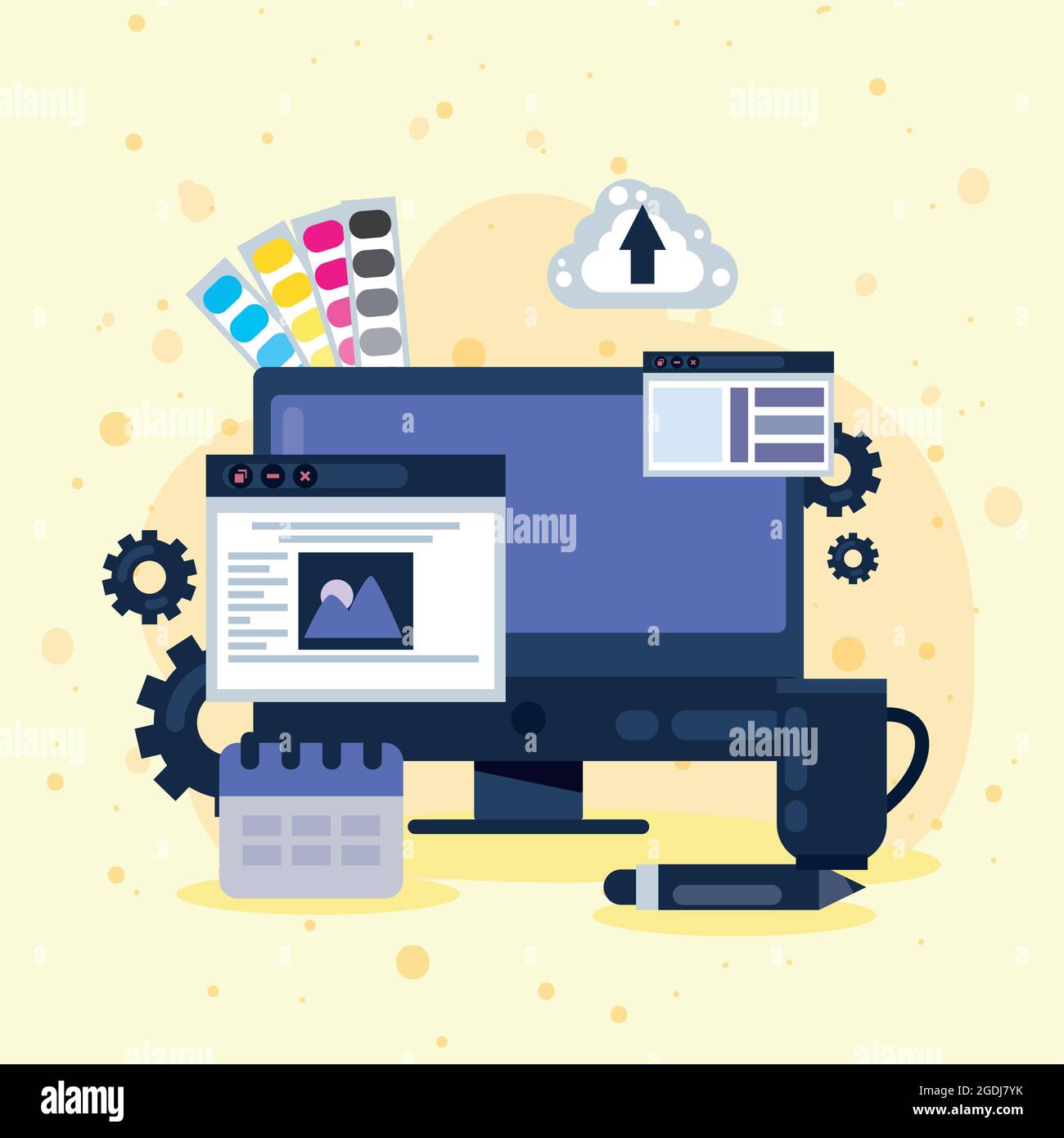 webpage design in desktop icons Stock Vector Image & Art - Alamy