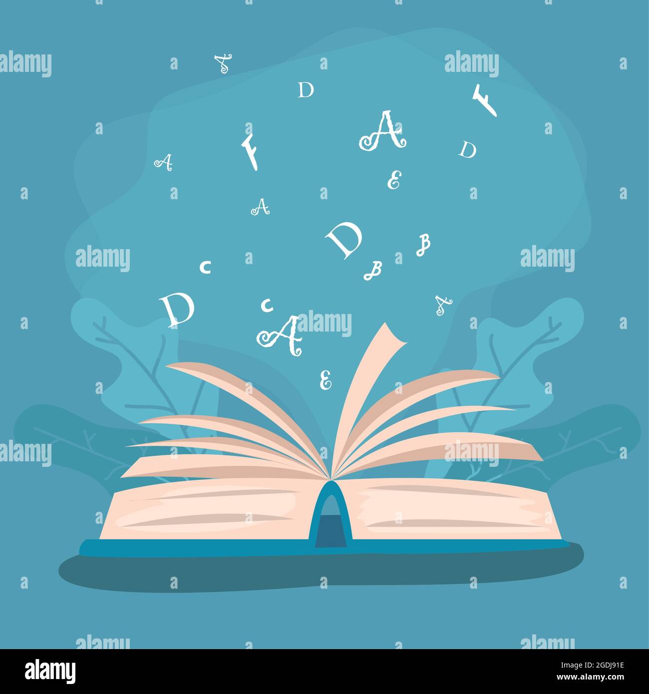 book and letters literacy icons Stock Vector Image & Art - Alamy