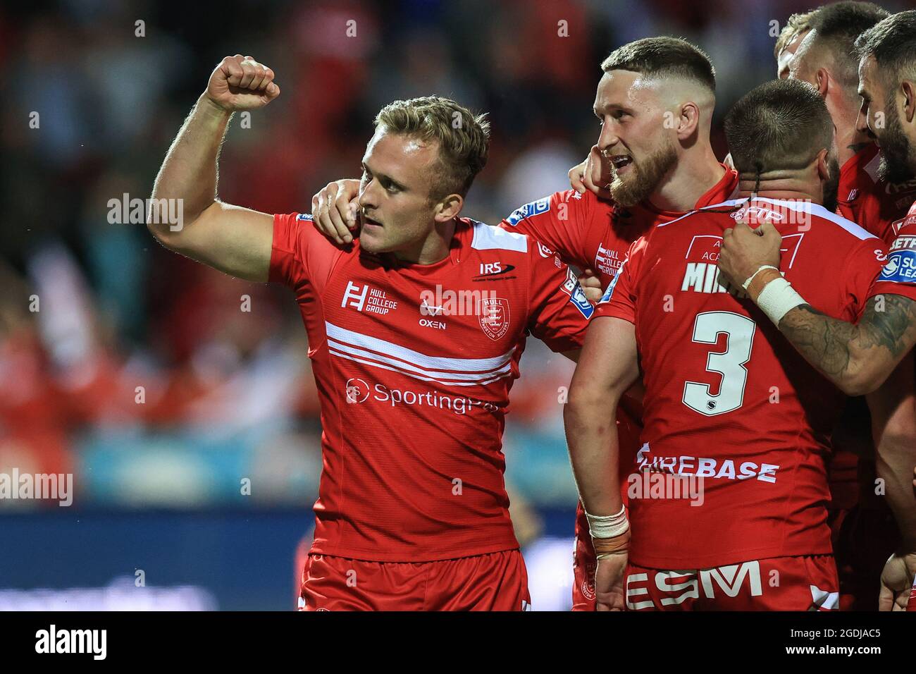 Jez Litten (14) of Hull KR celebrates his try Stock Photo - Alamy