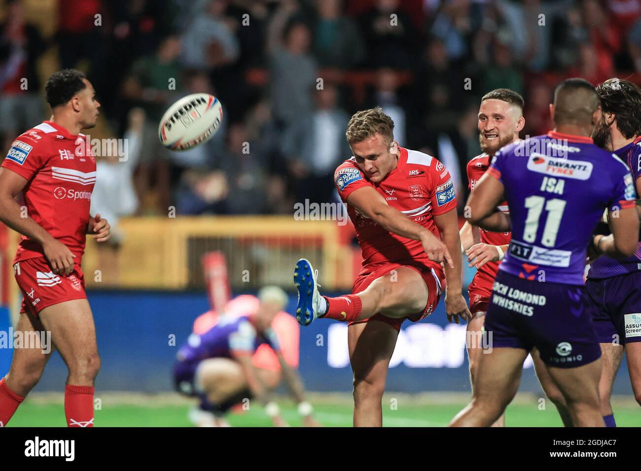 Jez Litten (14) of Hull KR celebrates his try Stock Photo - Alamy