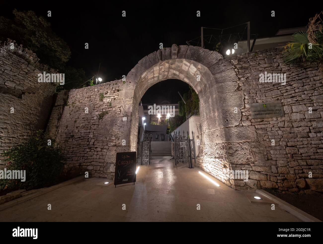 Ancient Roman "Gate of Hercules", part of former town fortifications, in the city of Pula ...