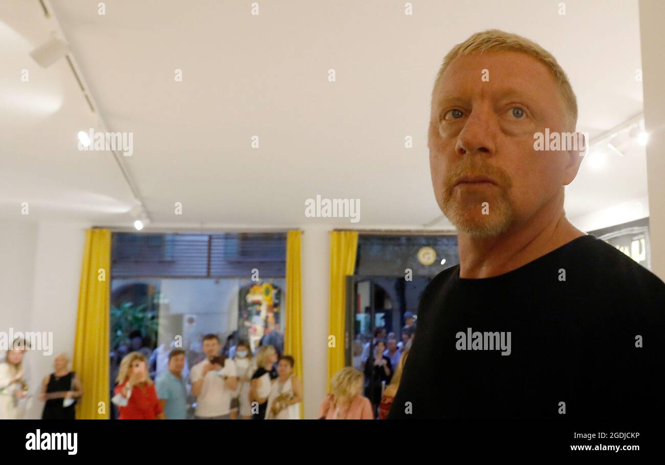 Palma, Spain. 13th Aug, 2021. Boris Becker attends the opening of his ...