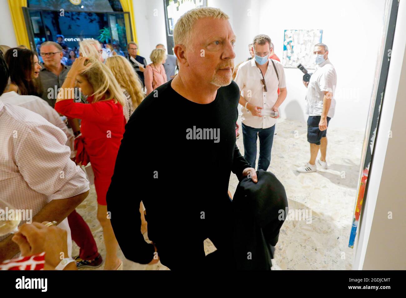 Palma, Spain. 13th Aug, 2021. Boris Becker attends the opening of his ...