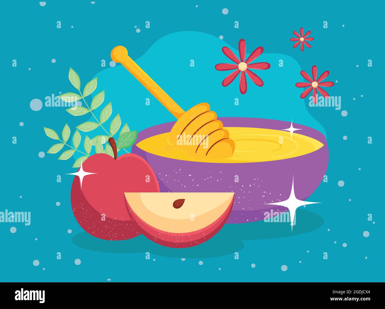apple and sweet honey rosh hashanah Stock Vector Image & Art - Alamy