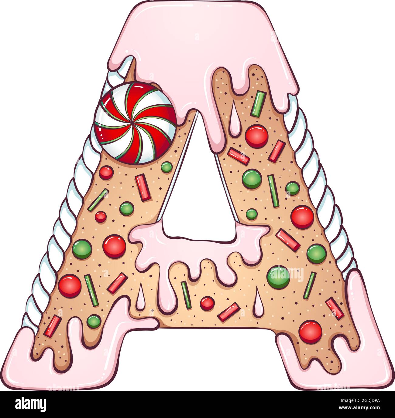 Alphabet gingerbread letter A Stock Vector Image & Art - Alamy