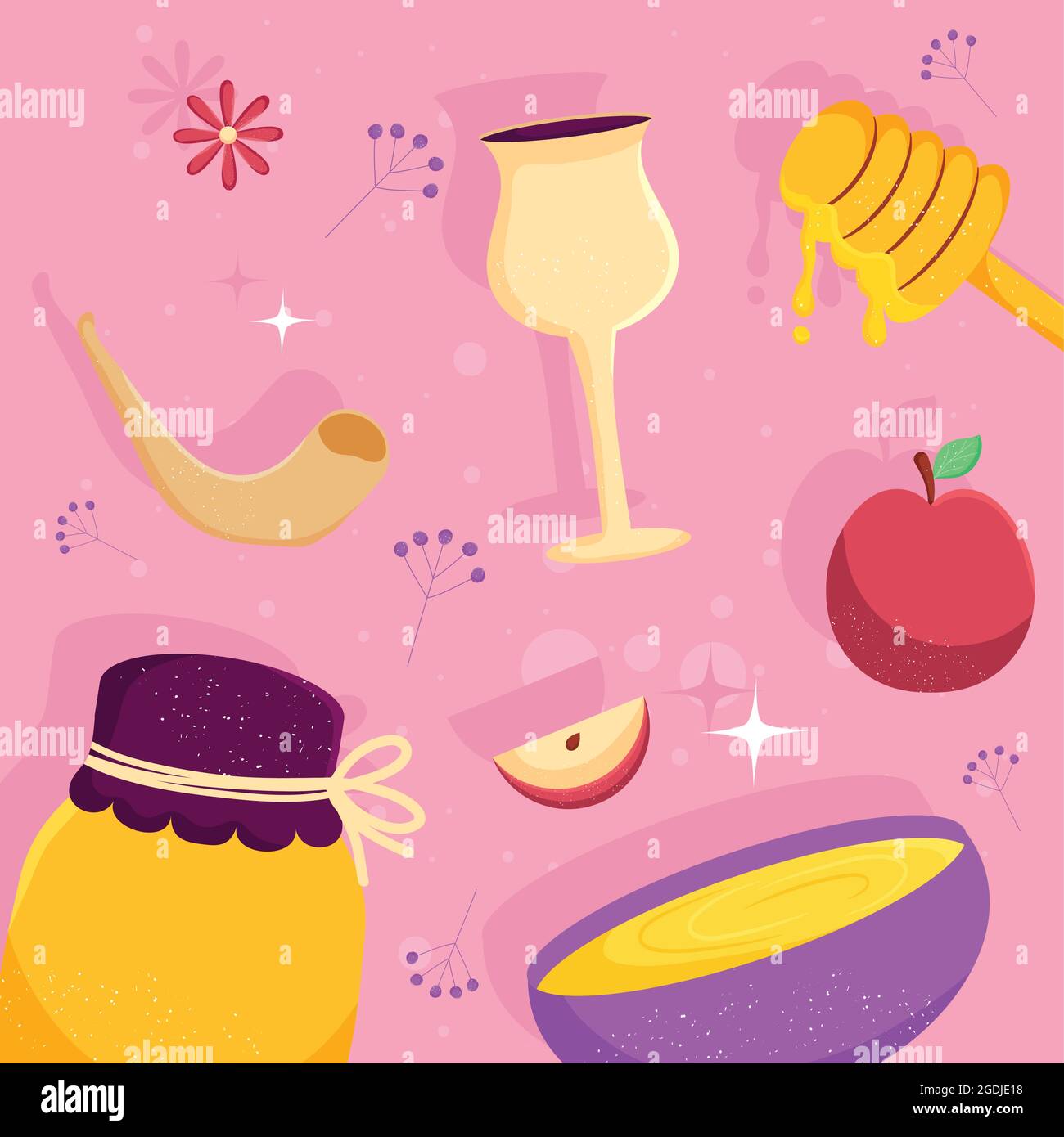 rosh hashanah pattern traditional icons Stock Vector Image & Art - Alamy