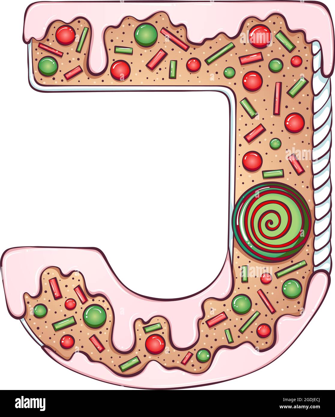 Alphabet gingerbread letter J Stock Vector Image & Art - Alamy