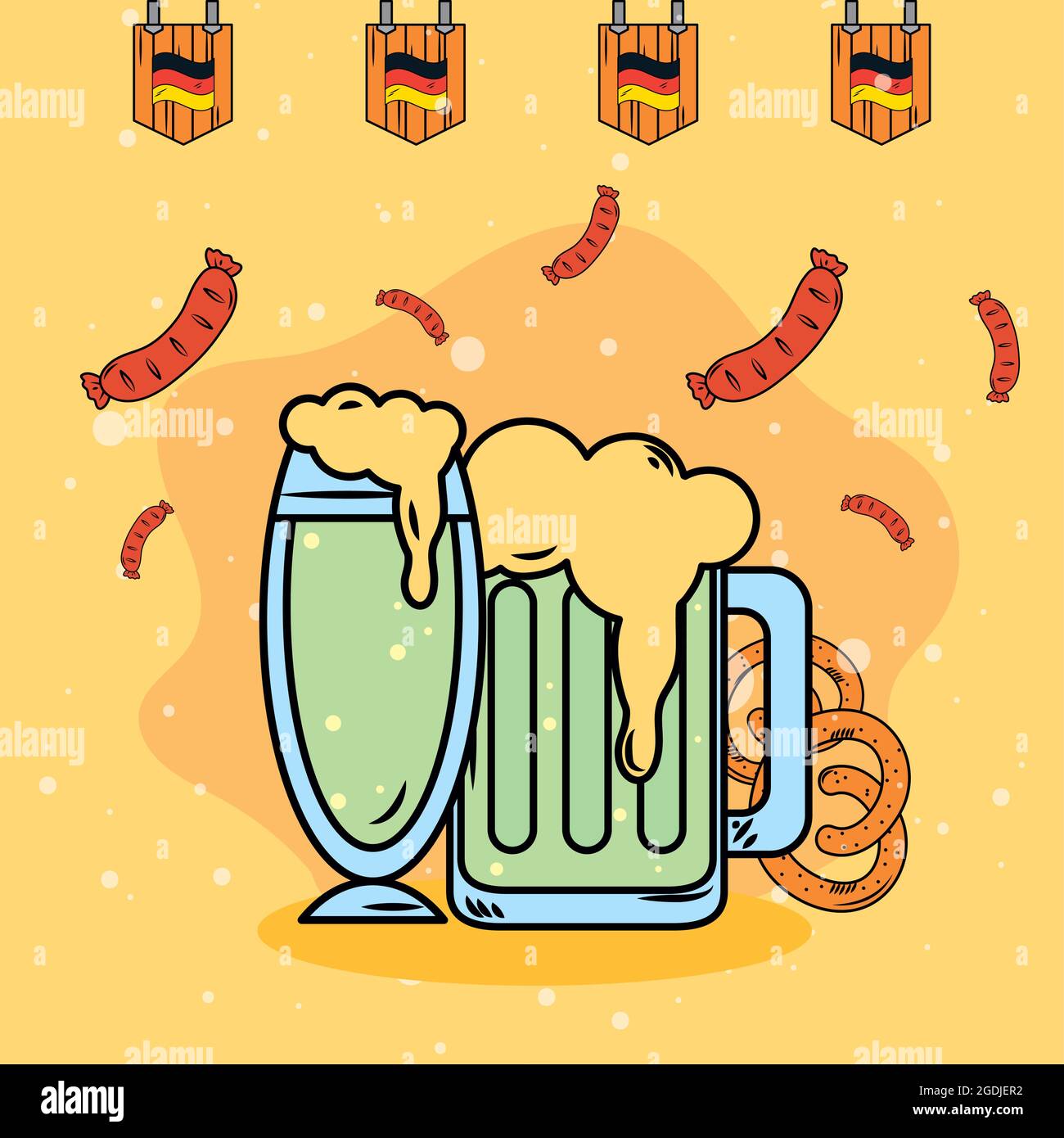 oktoberfest beers and food icons Stock Vector Image & Art - Alamy