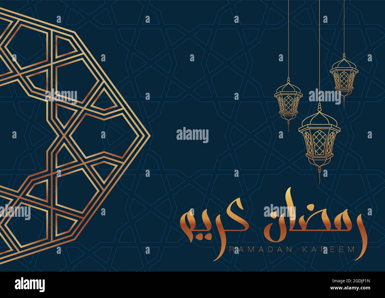 Ramadan card with gold mosaic and calligraphy Stock Vector Image & Art ...