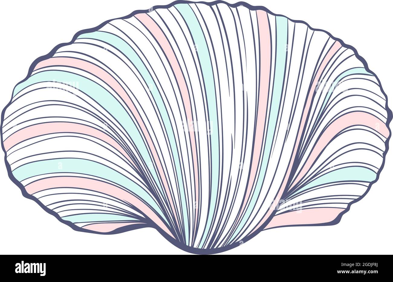 Scallop shell in pastel colors Stock Vector Image & Art - Alamy