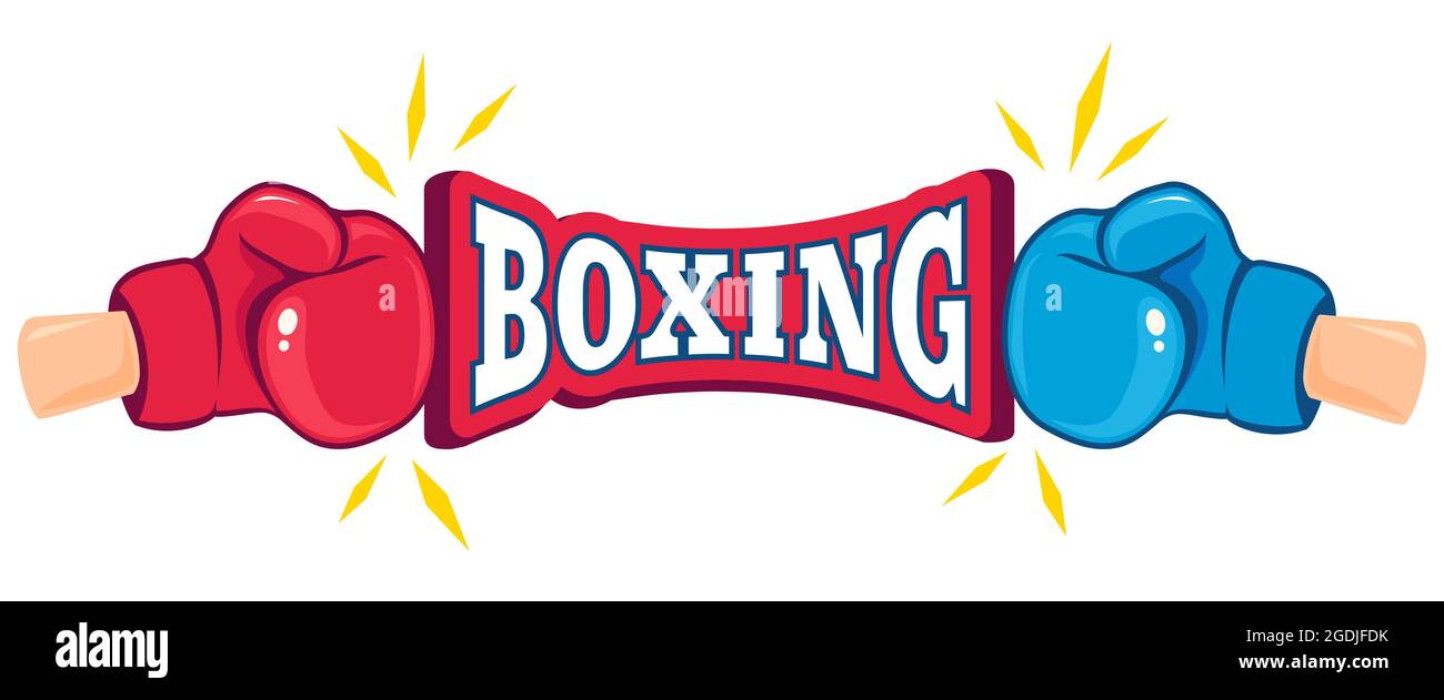 Vector vintage emblem for boxing with gloves. Vector logo boxing club ...