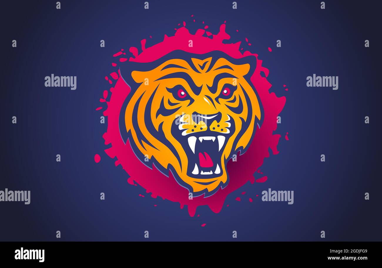 Angry tiger face logo hi-res stock photography and images - Alamy