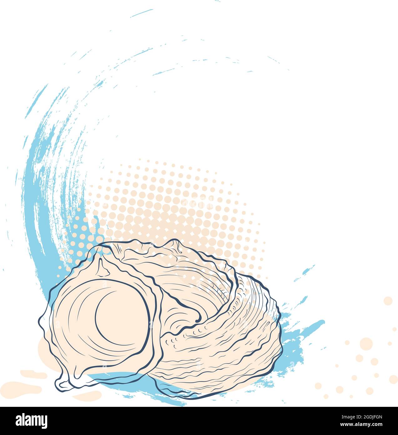 Sea shell on grunge spotted background Stock Vector Image & Art - Alamy