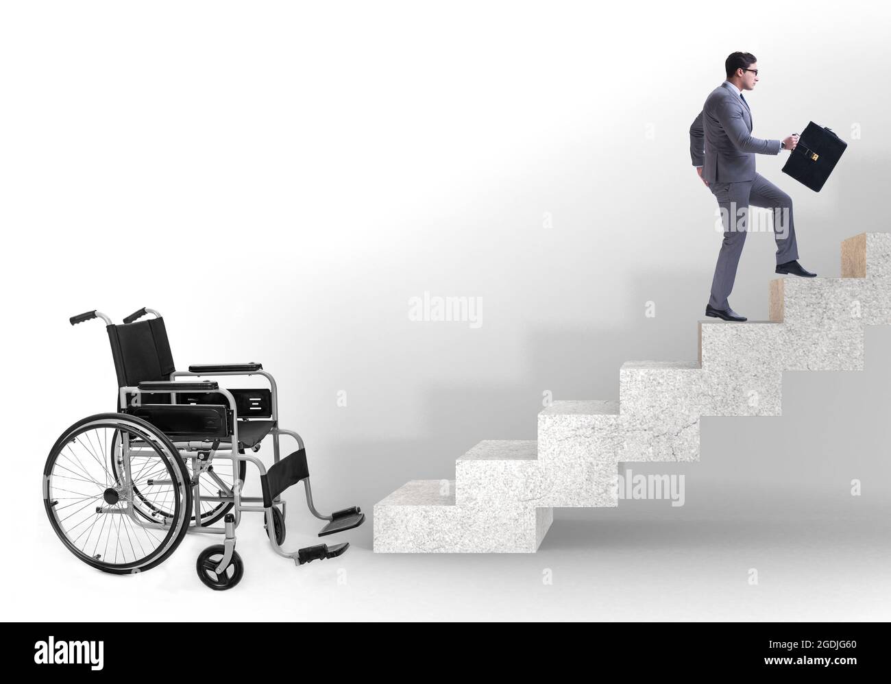 The accessibility concepth with wheelchair for disabled Stock Photo - Alamy