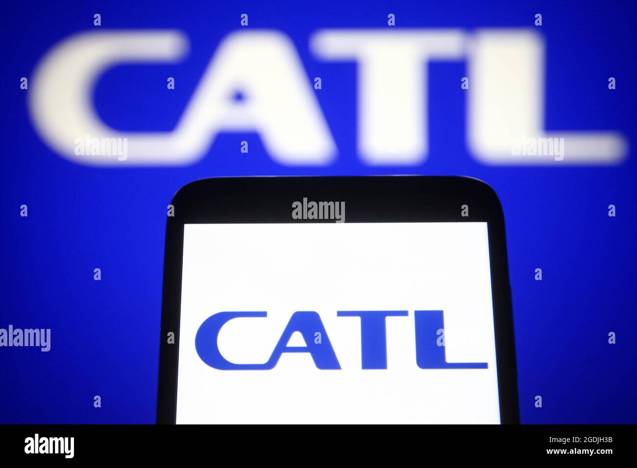 In this photo illustration a CATL (Contemporary Amperex Technology Co ...