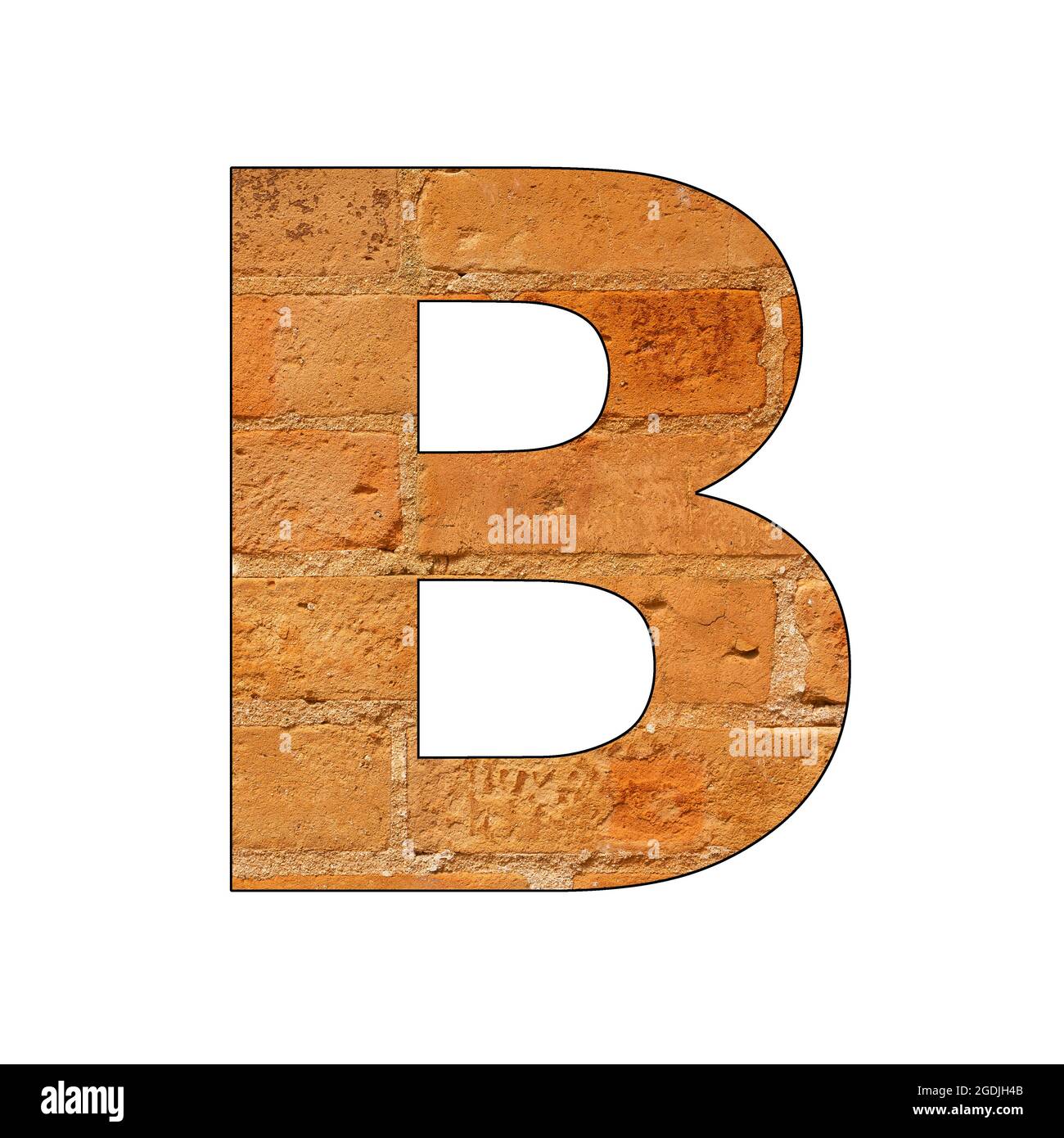 Alphabet capital letter B - Font on brick texture Stock Photo - Alamy