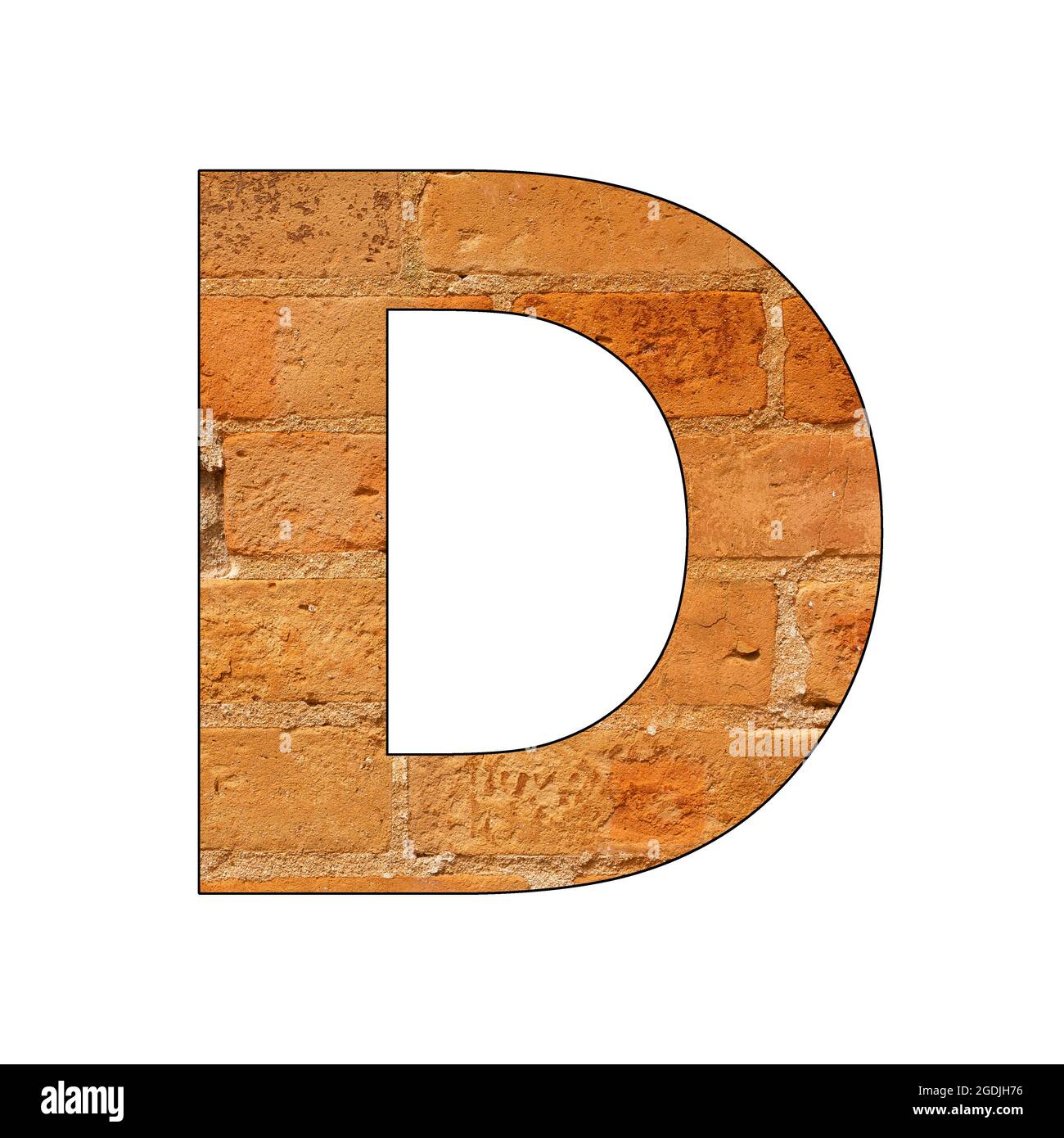 Alphabet capital letter D - Font on brick texture Stock Photo - Alamy