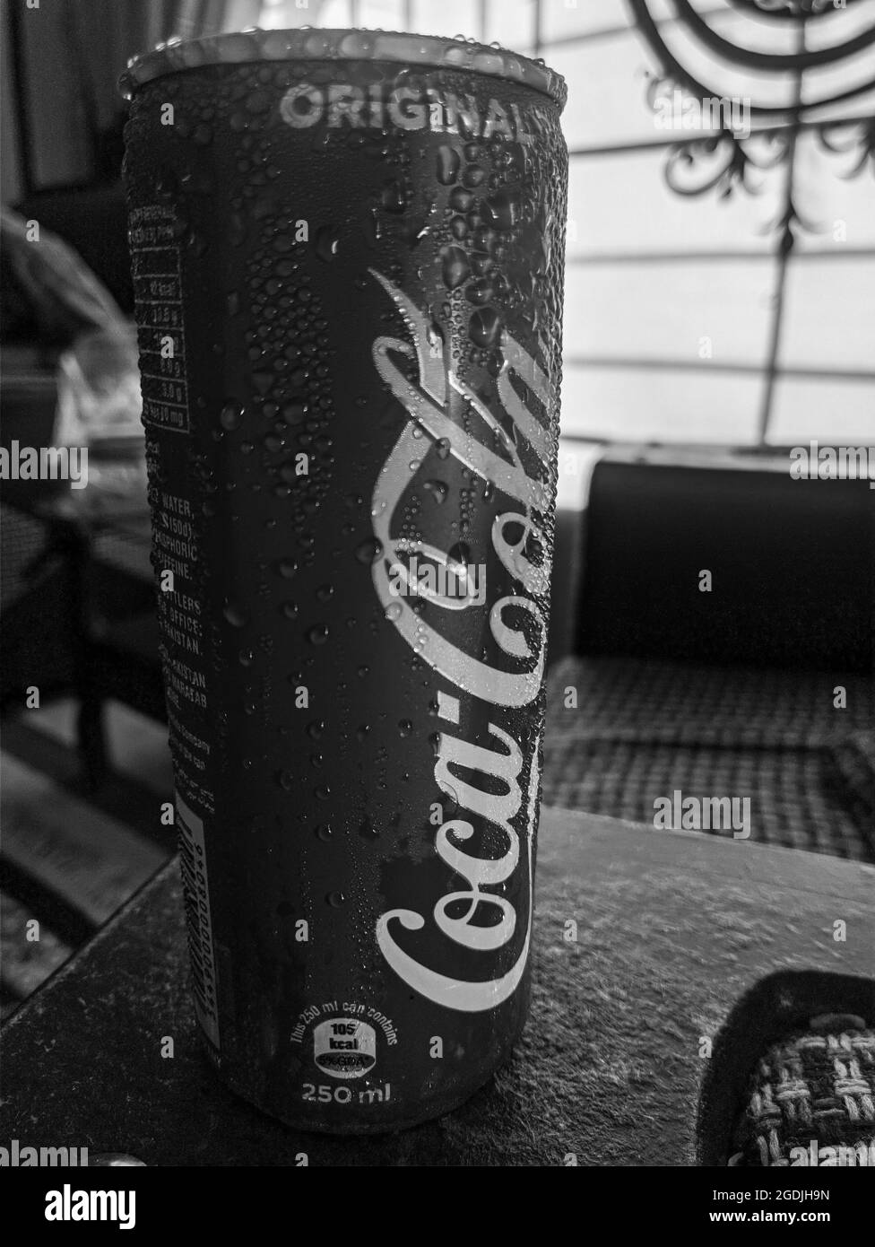 Cold coca cola drink on Black and White Stock Photos & Images - Alamy