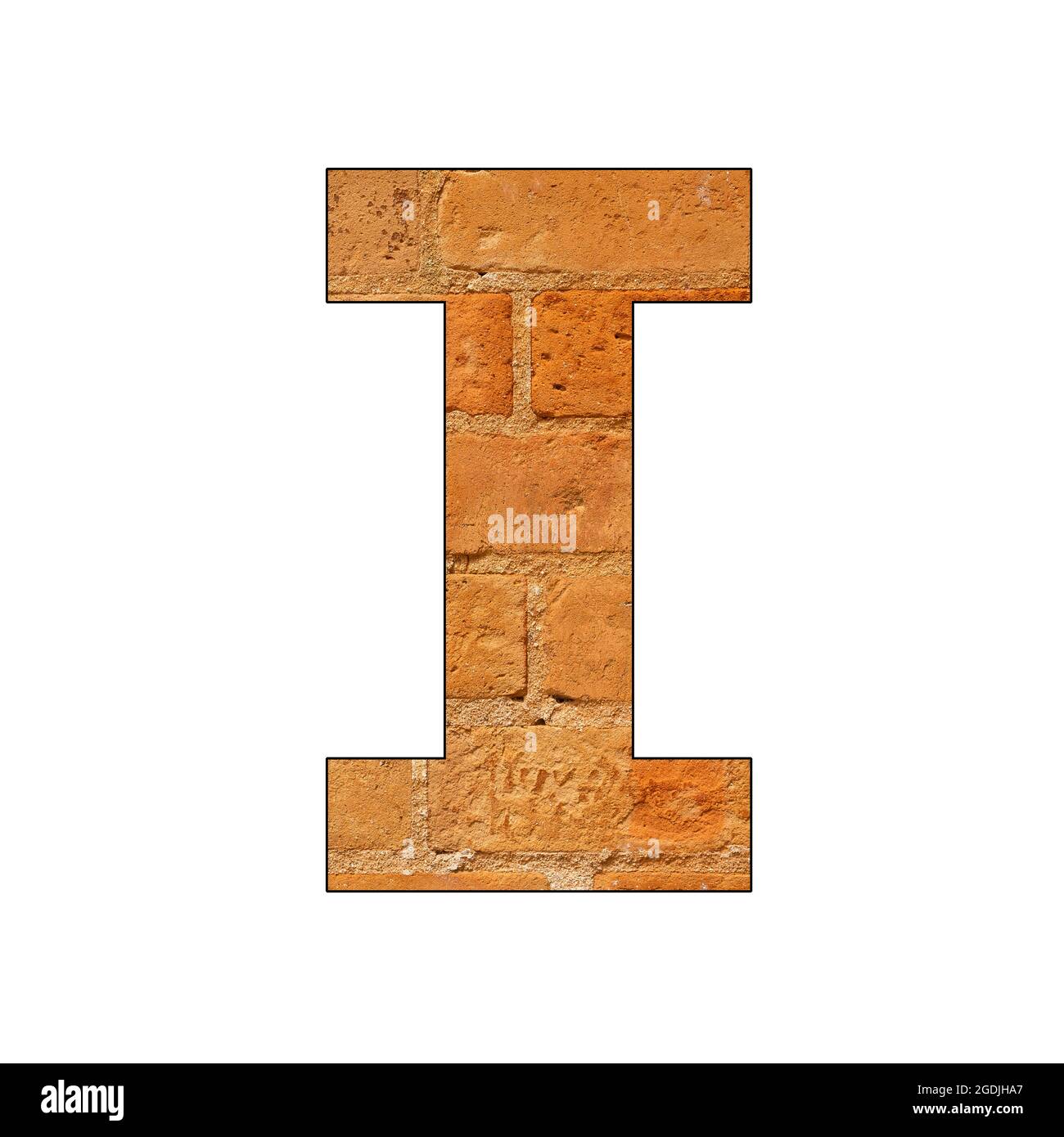 Alphabet capital letter I - Font on brick texture Stock Photo - Alamy