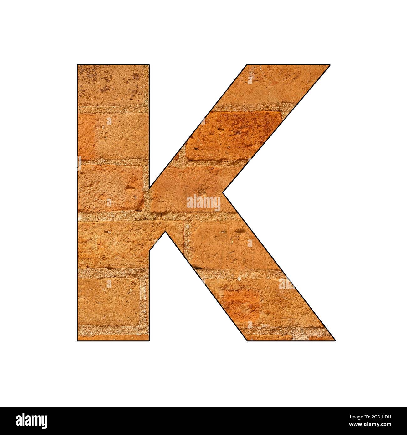 Alphabet capital letter K - Font on brick texture Stock Photo - Alamy