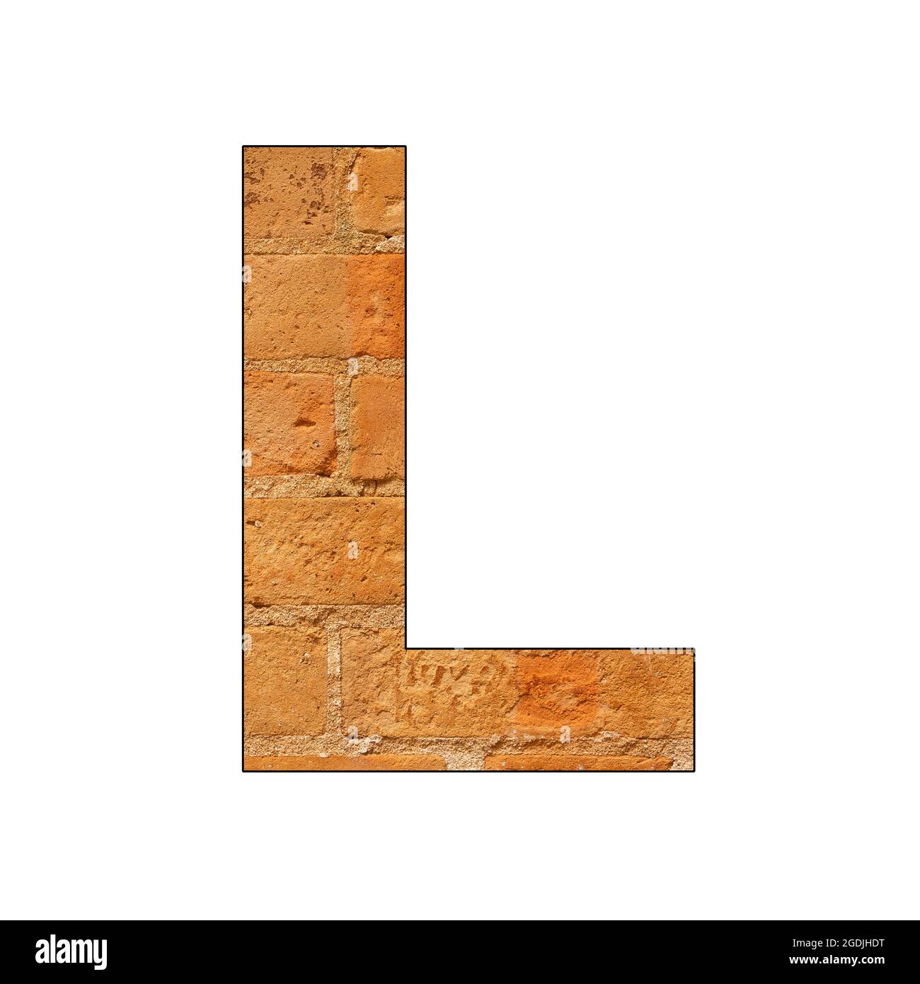 Letter L of the alphabet - Background of brick wall texture Stock Photo ...