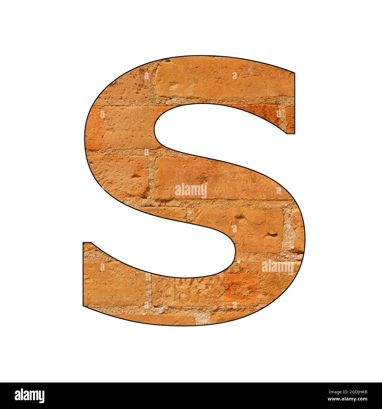 Alphabet capital letter S - Font on brick texture Stock Photo - Alamy