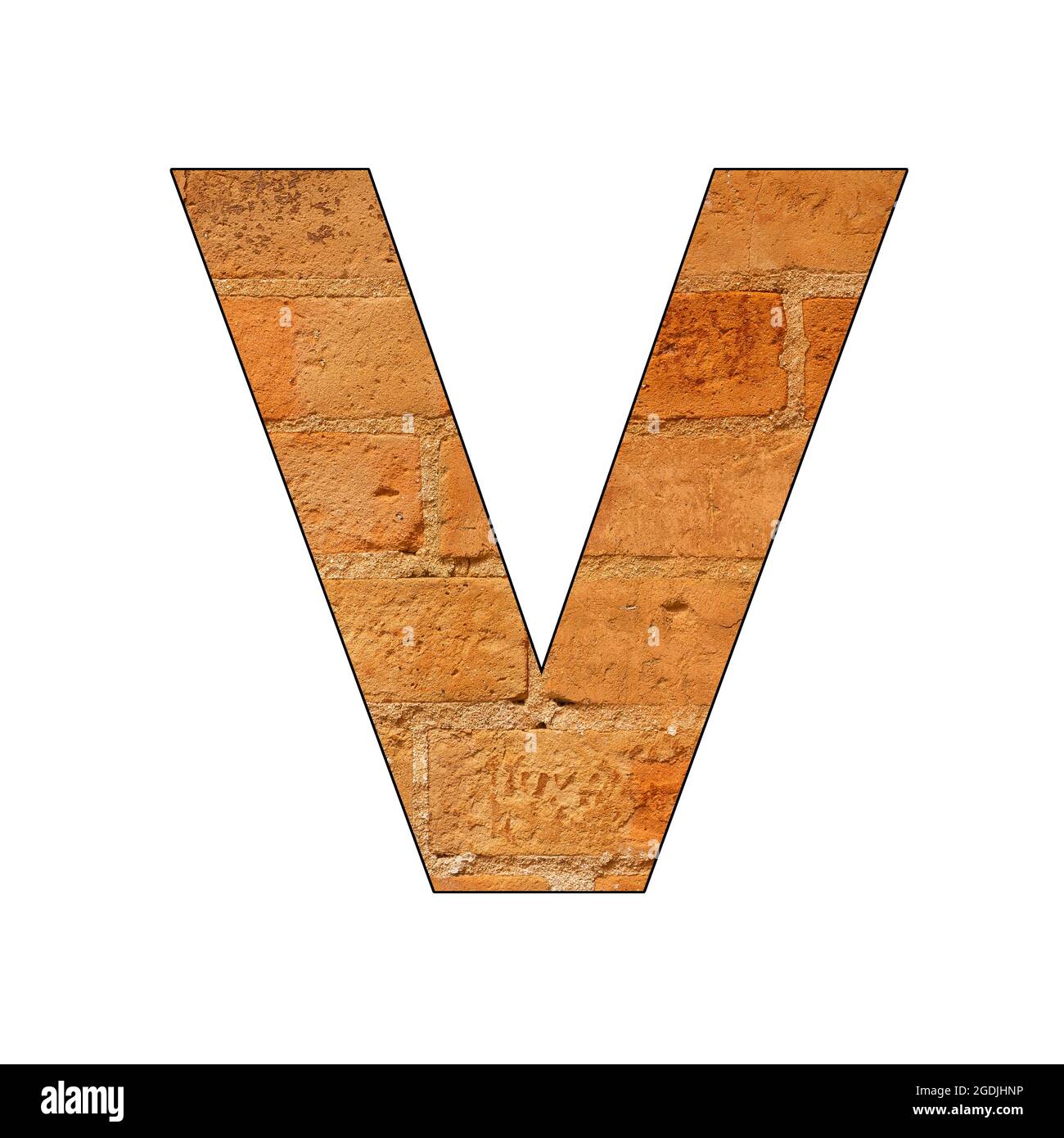 Letter V of the alphabet - Background of brick wall texture Stock Photo ...
