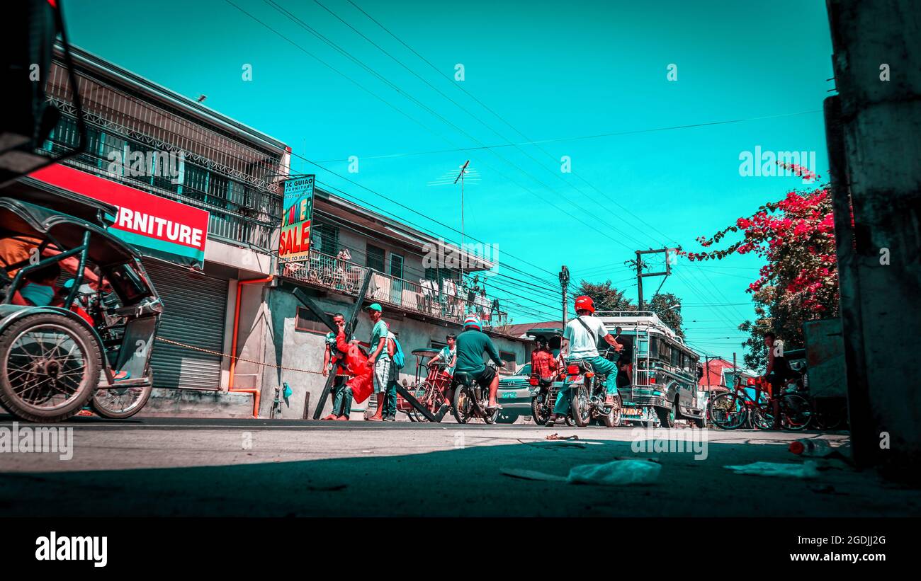 BATAAN, PHILIPPINES - Apr 07, 2017: A street during the holy week in ...