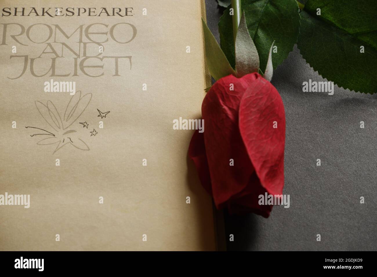 Red Rose and an Opened Shakespeare Book Stock Photo - Alamy