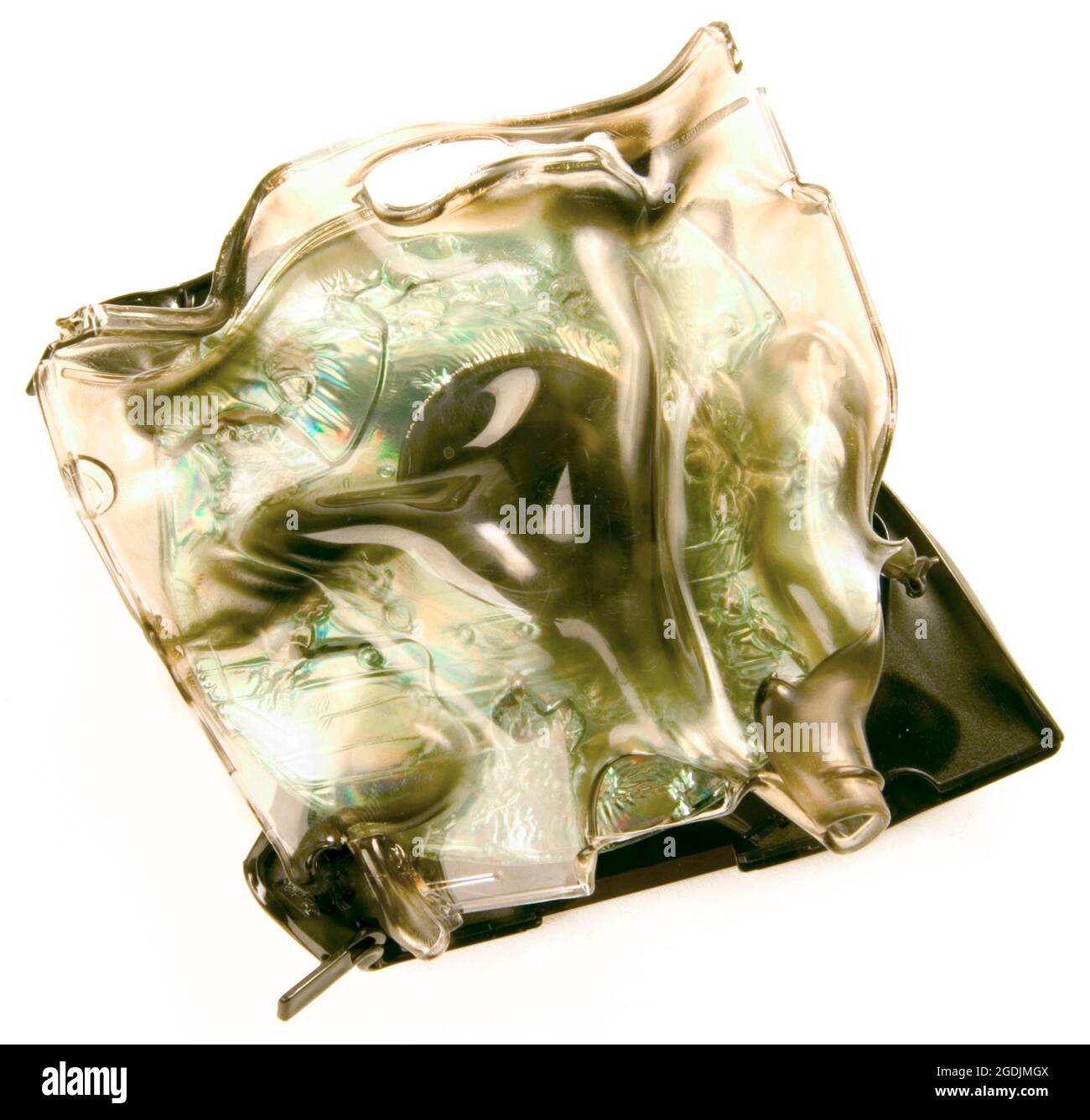 loss of data, melted CD with CD cover Stock Photo - Alamy