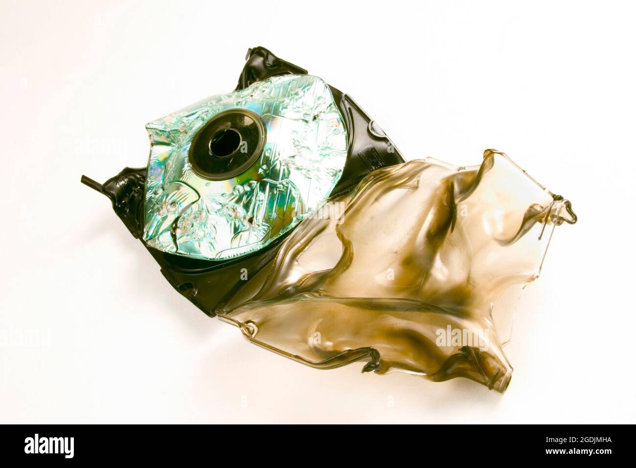 loss of data, melted CD with CD cover Stock Photo - Alamy