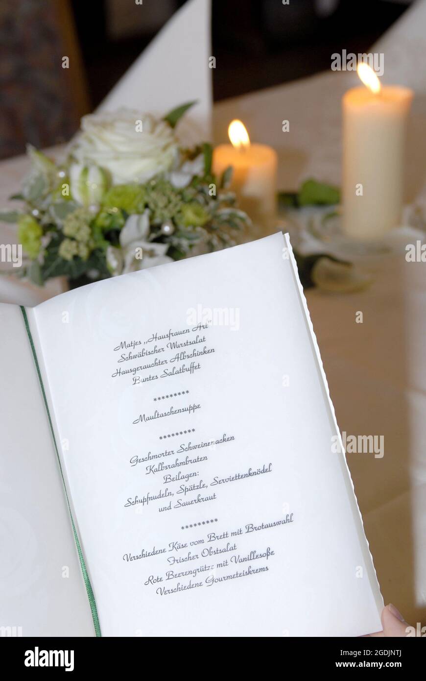 German menu card hi-res stock photography and images - Alamy