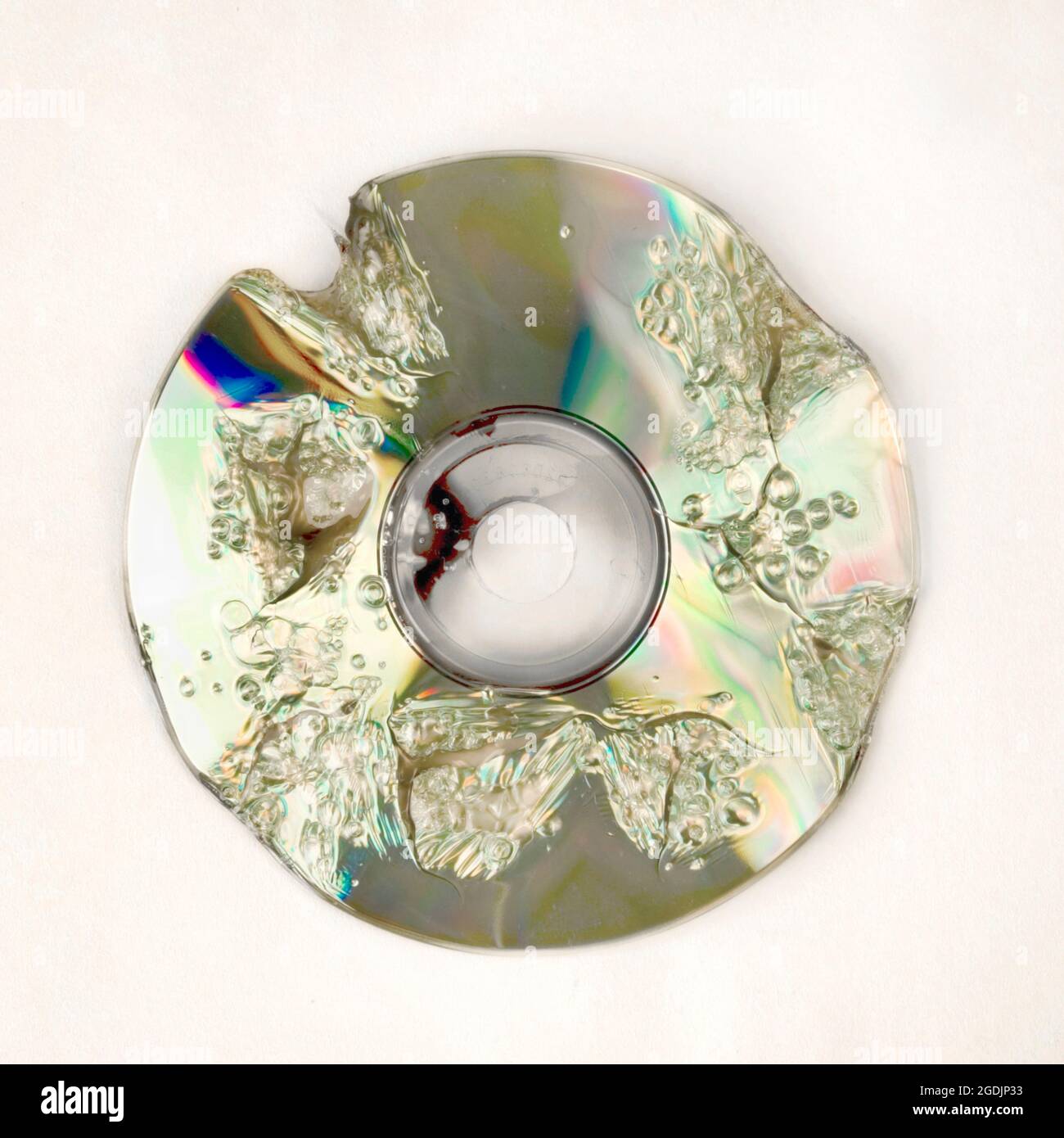 loss of data, melted CD Stock Photo - Alamy